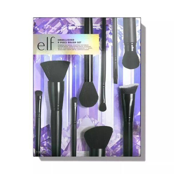 ELF | Makeup | Elf Embellished 9 Piece Brush Set Holiday Brush Set Of 9 ...